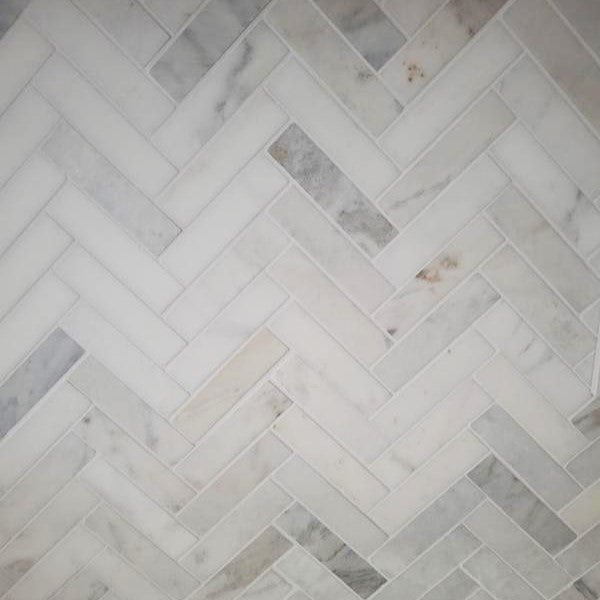 Genuine Stone White Ember 11-in x 12-in Honed Natural Stone Marble Her ...