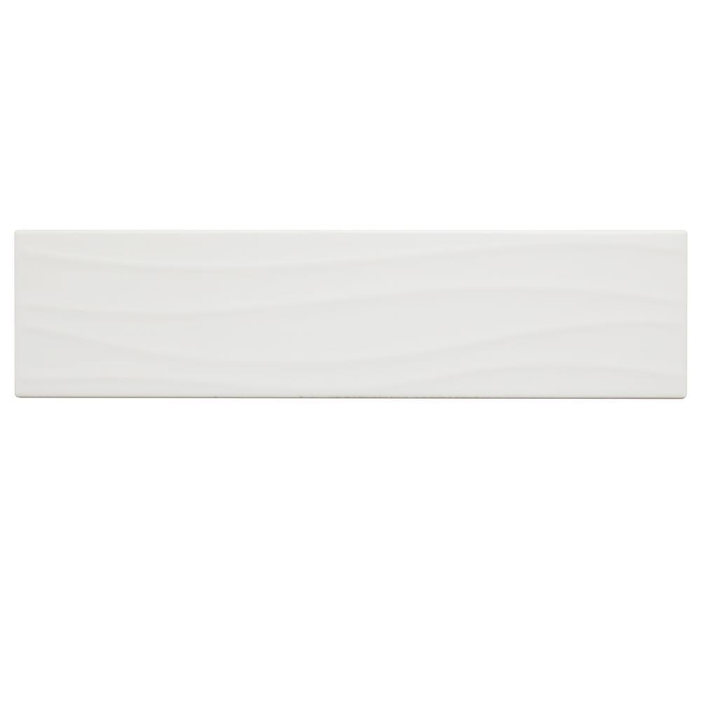 Daltile Restore Bright White 4 in. x 16 in. Ceramic Wavy Wall Tile (13 ...