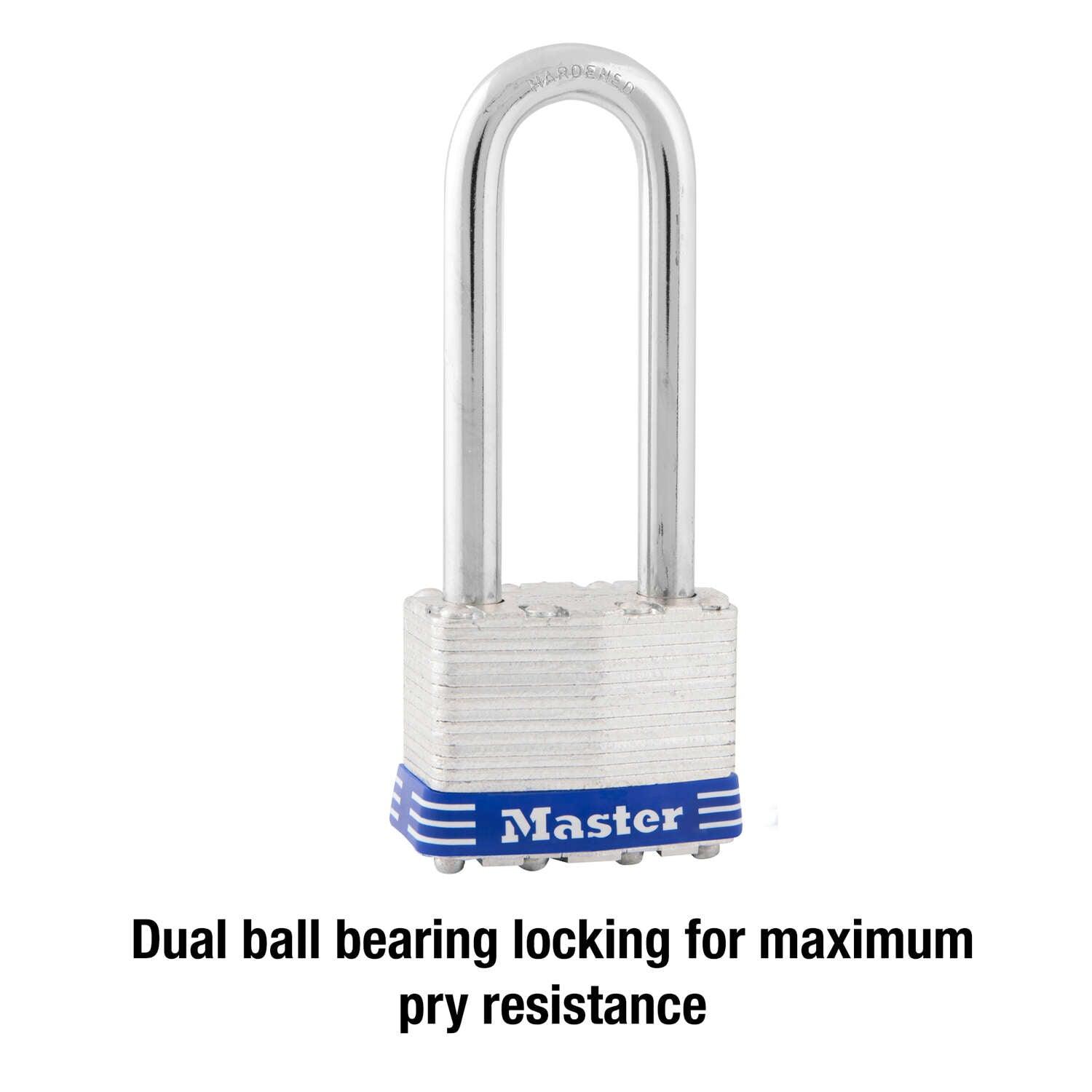 Master Lock 1-3/4 in. W Laminated Steel Ball Bearing Locking Padlock 1 ...